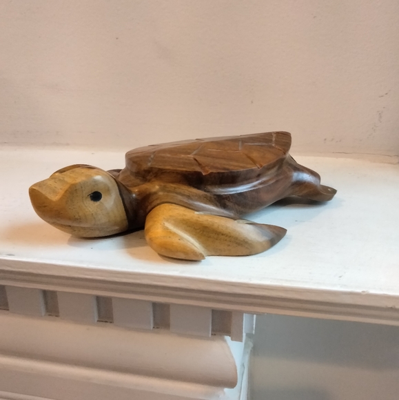 Vintage | Art | Vintage Hand Carved Wooden Turtle Figure | Poshmark